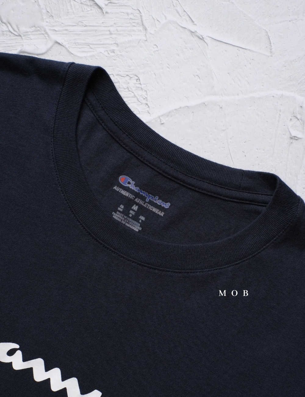 CHMPSST2002A Classic Script Logo SS Tee Oxford Navy - MOB