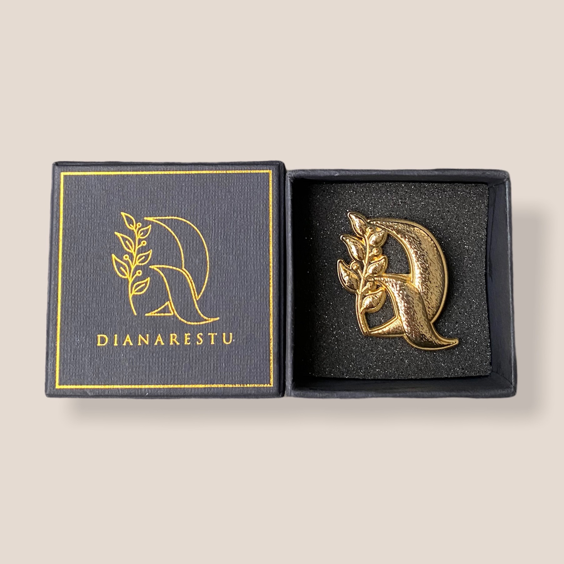 Dianarestu - Logo Brooch DR