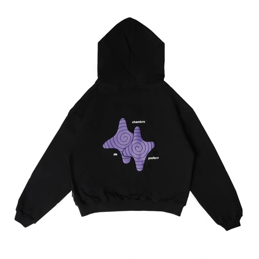 PREFACE WEARHOUSE - Boxy Zip Hoodie CHMB de PRFC - Twin Spirals Black