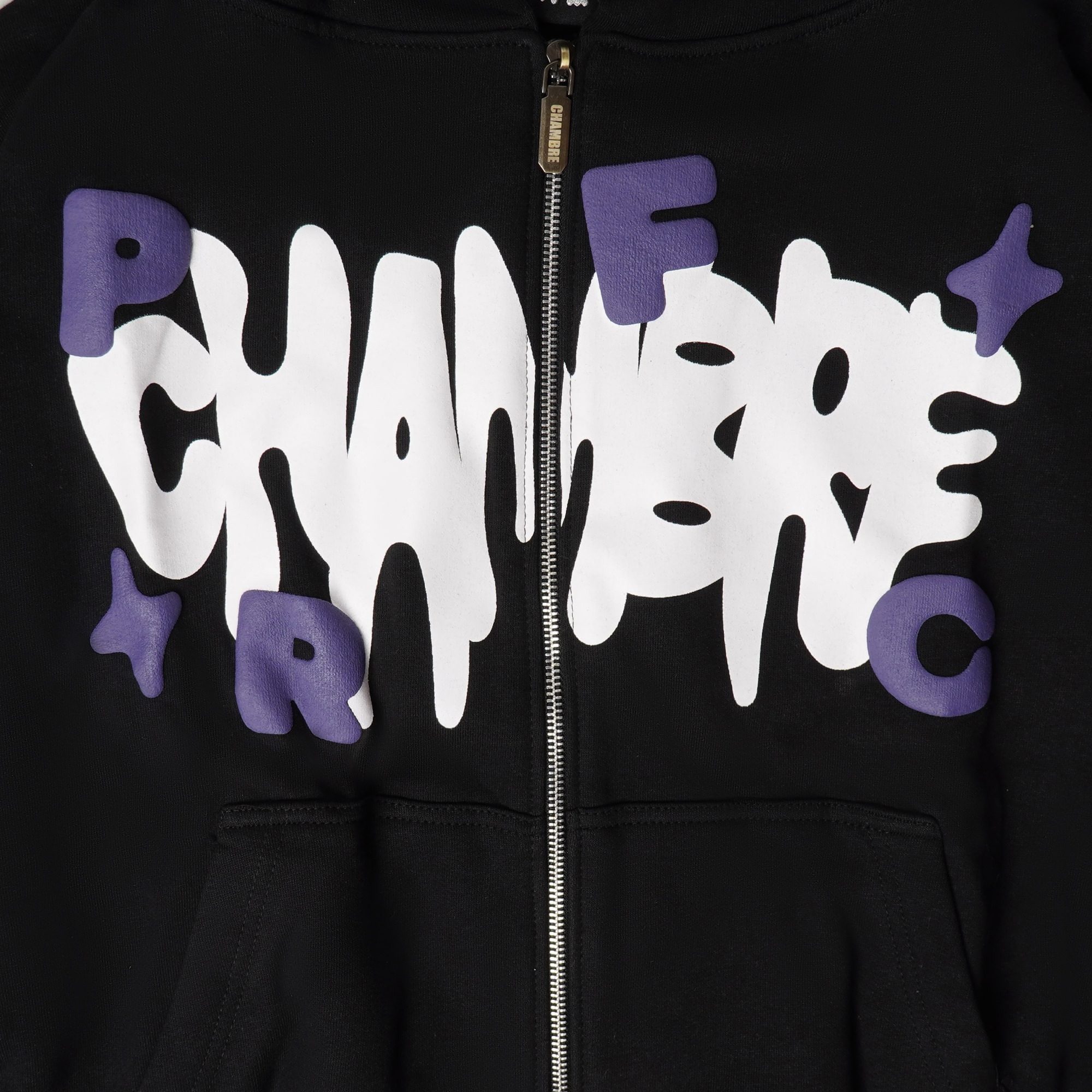 PREFACE WEARHOUSE - Boxy Zip Hoodie CHMB de PRFC - Twin Spirals Black