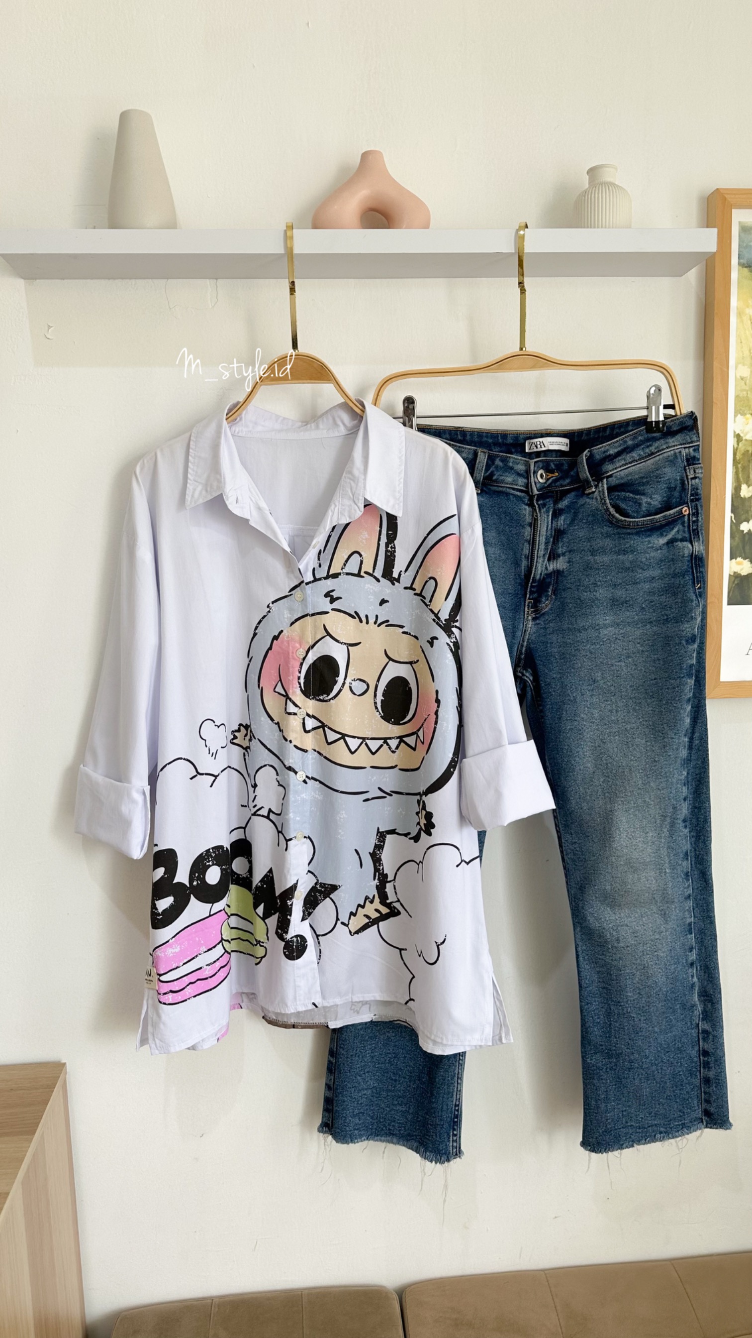 MStyle.id - Kemeja Labubu Boom White