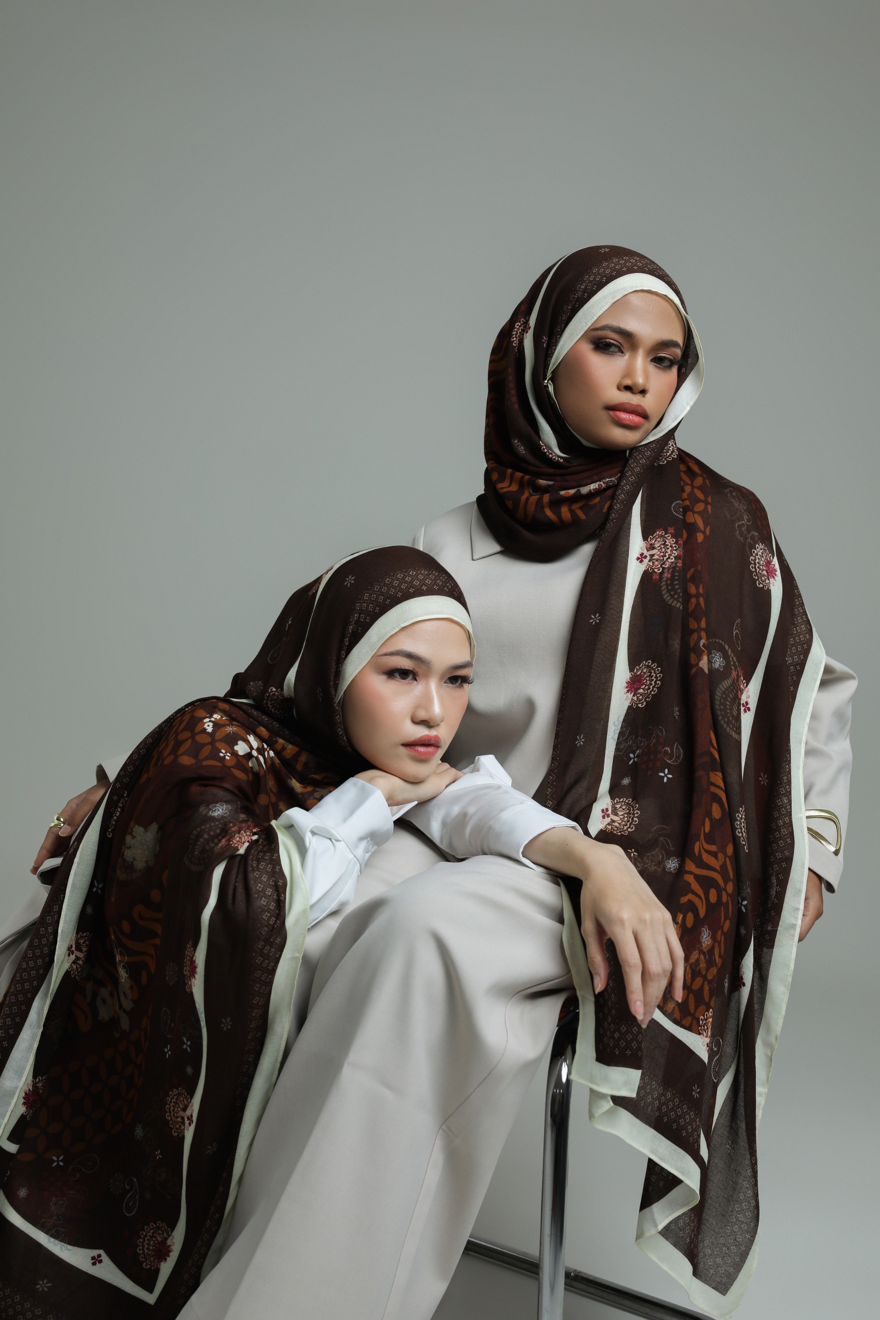 LEU - Discover our premium viscose and delicate rayon hijab - Batik Scarf Heritage Brown ...