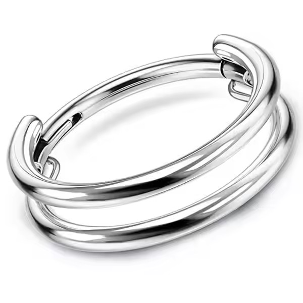 Hollow Double Rings - Clicker - INDONESIA #1 PIERCING SHOP