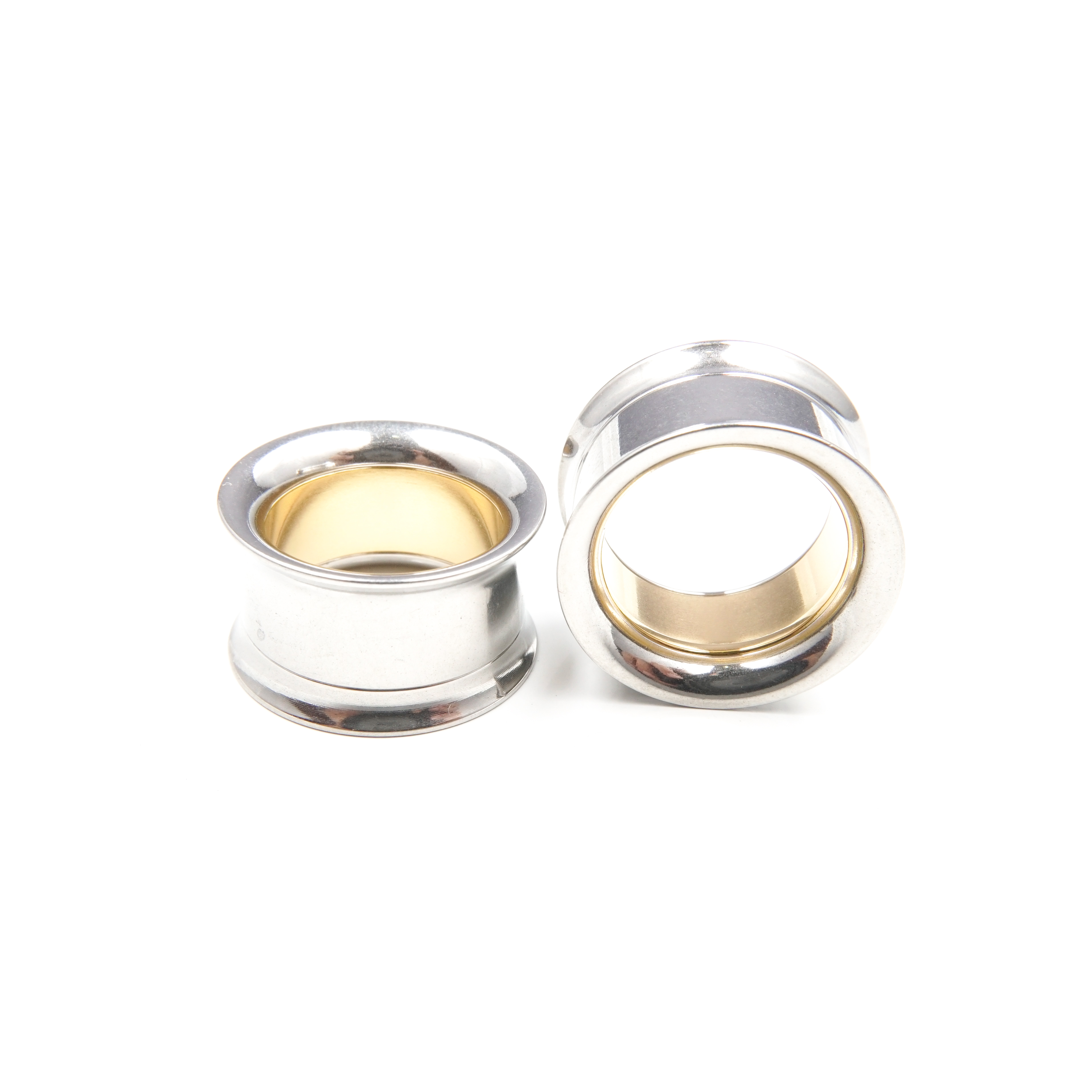 INDONESIA #1 PIERCING SHOP - Oasis Silver Gold - Steel Plugs