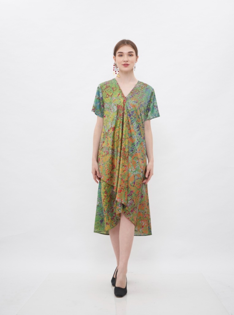 www.Alleiraplaza.com - ALLEIRA BATIK TIFFANY DRESS SILK GREEN 04203 / MR