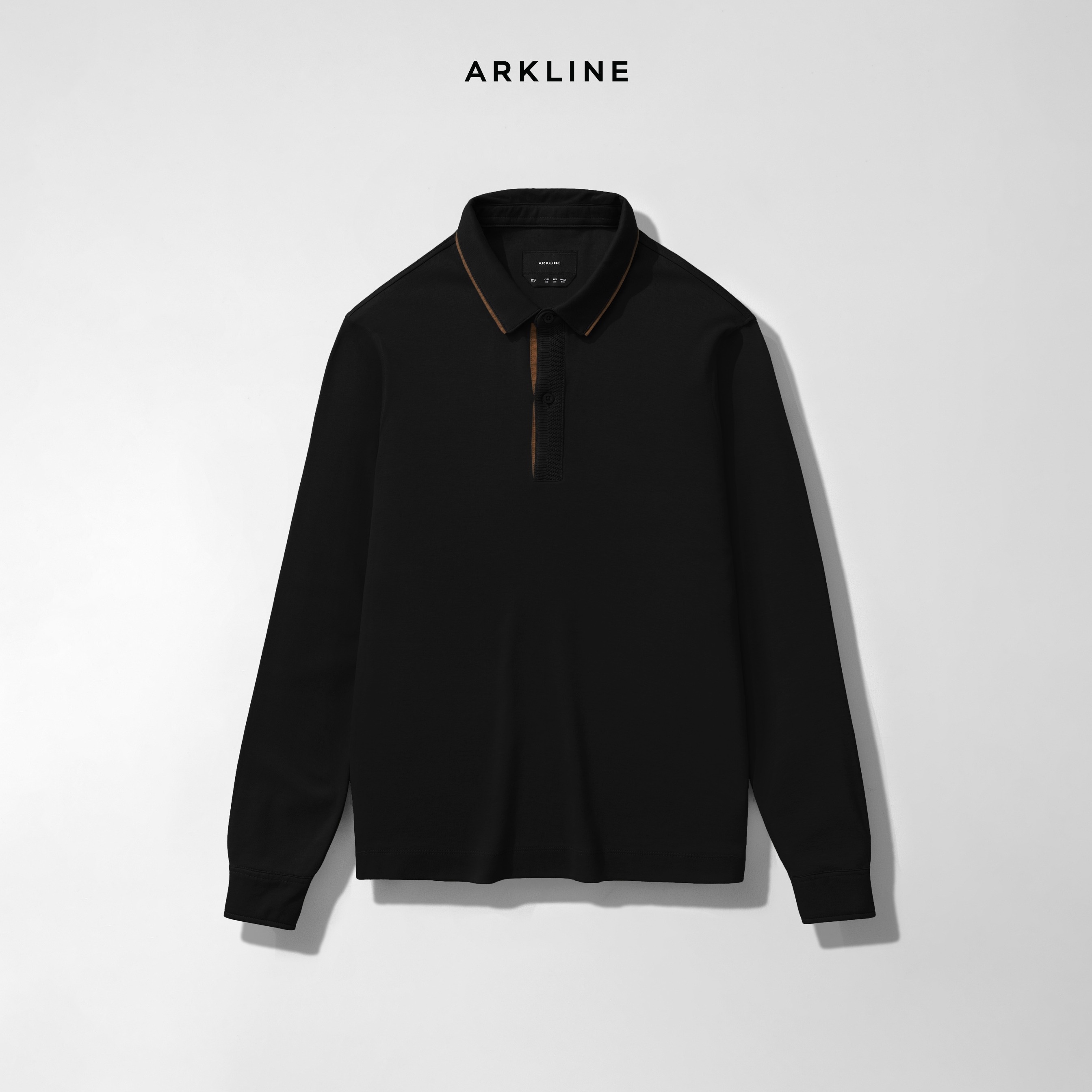 arkline - Arkline Gentle Polo LS Shirt Obsidian Black