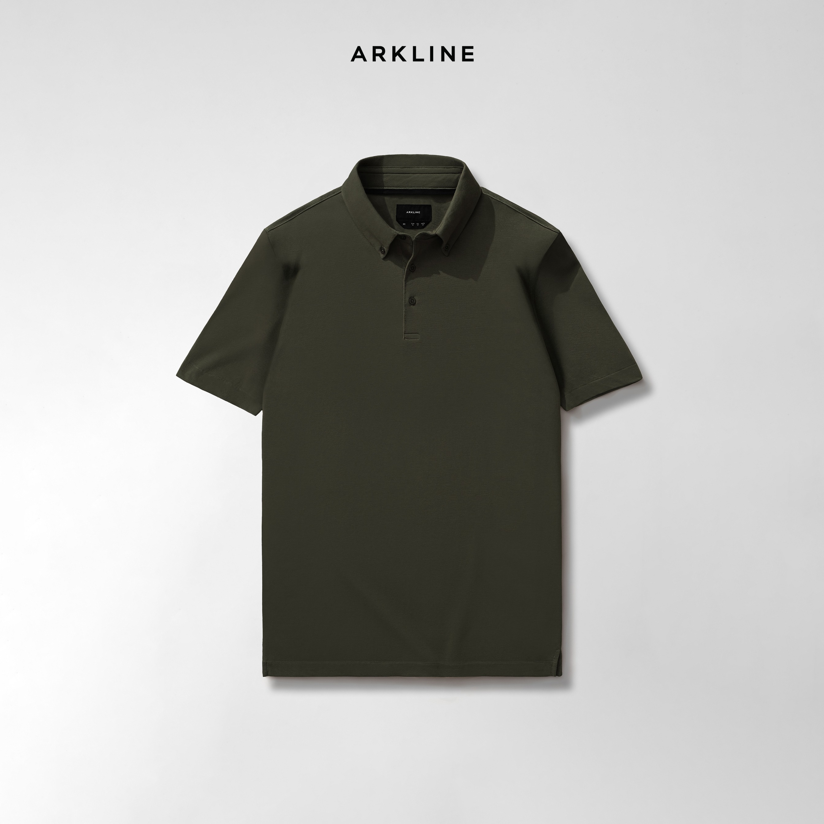arkline - Arkline Hybrid Button Down Collar Polo Shirt Olive Forest