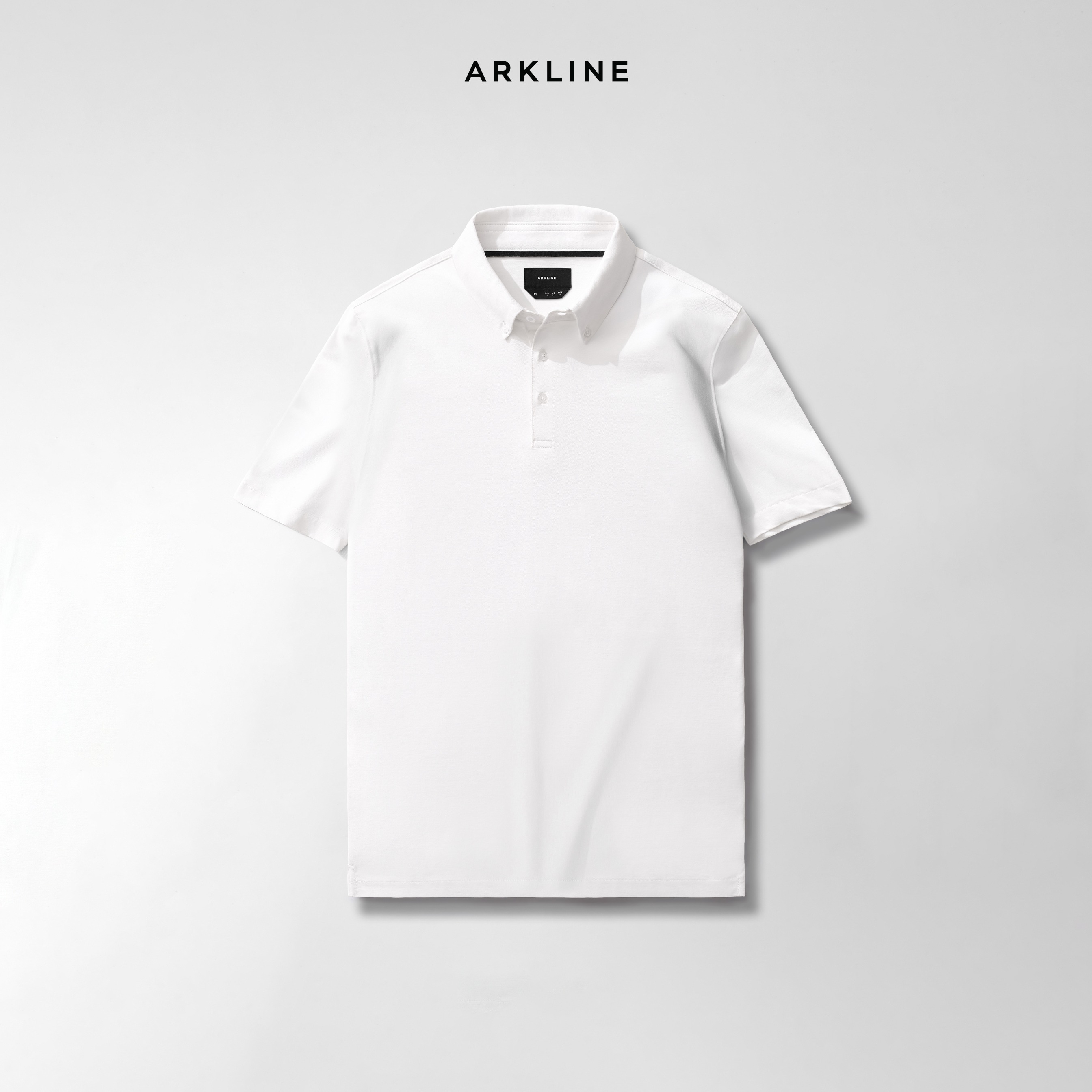 arkline - Arkline Hybrid Button Down Collar Polo Shirt White