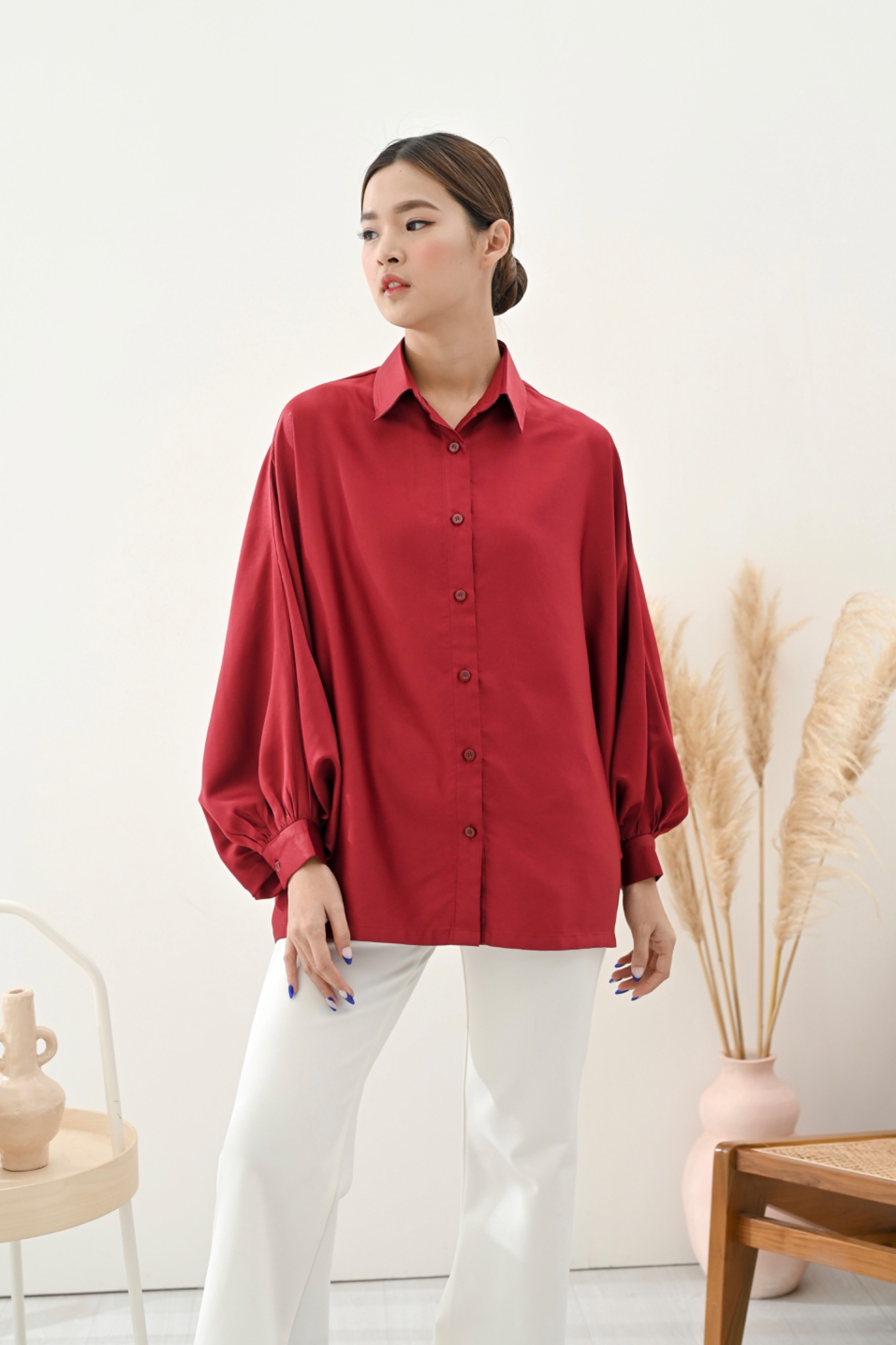 Batik Gaya Official Website - Kemala TOP 26 ( Warna Maroon )