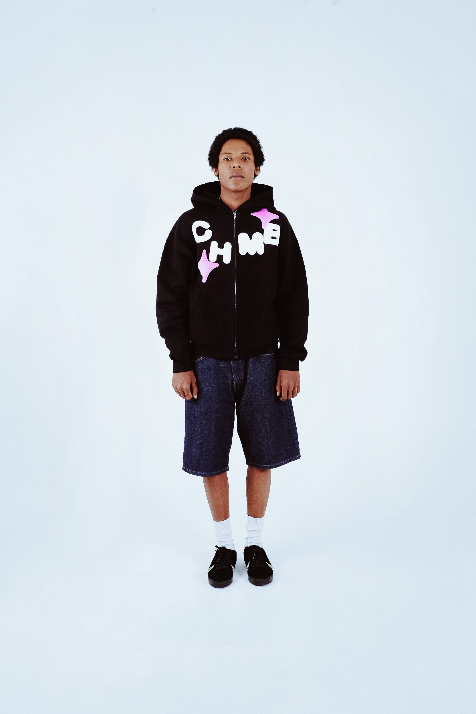 chambre de la vain - Boxy Zip Hoodie Chambredelavain - CHMB Black