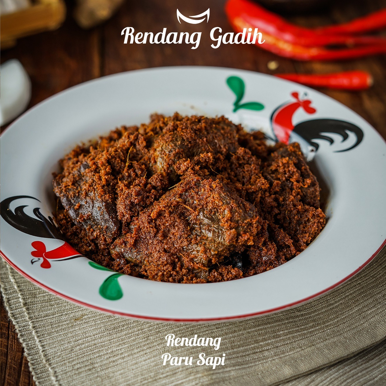RENDANG GADIH - Rendang Paru Sapi (250 gram)