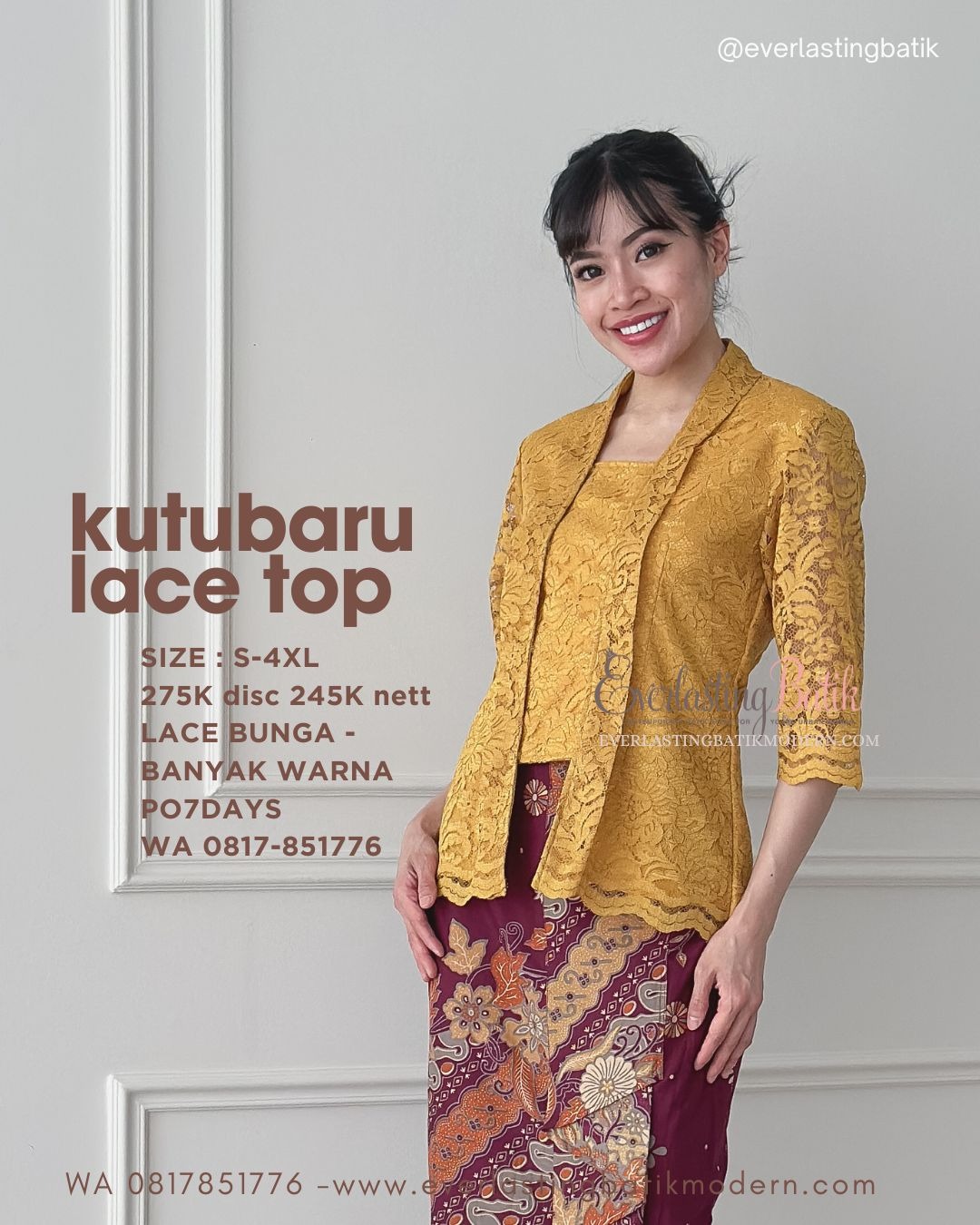 EverlastingBatikModern.com - C2501 KUTUBARU LACE TOP