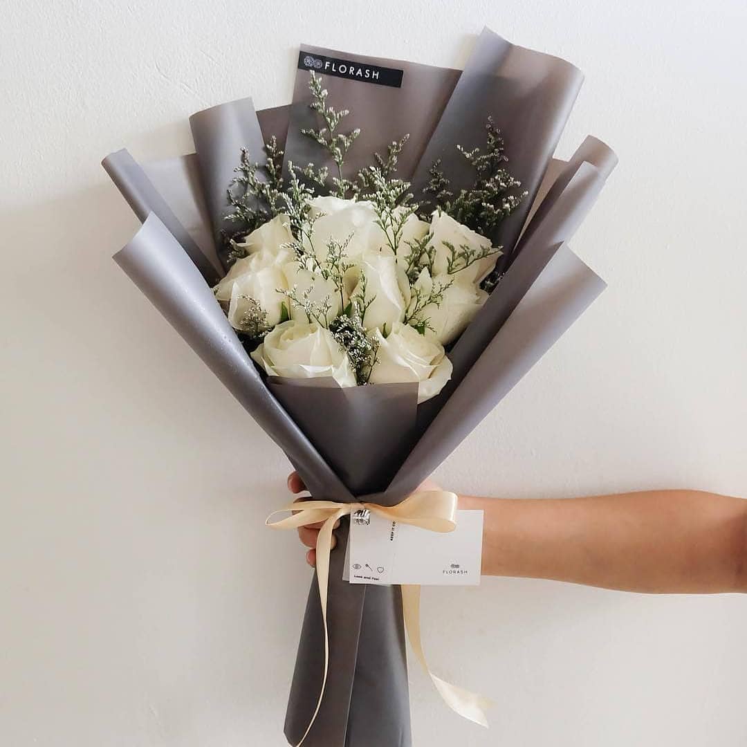 Florash - Florist Bandung - Same Day Delivery - Rose HB Medium White
