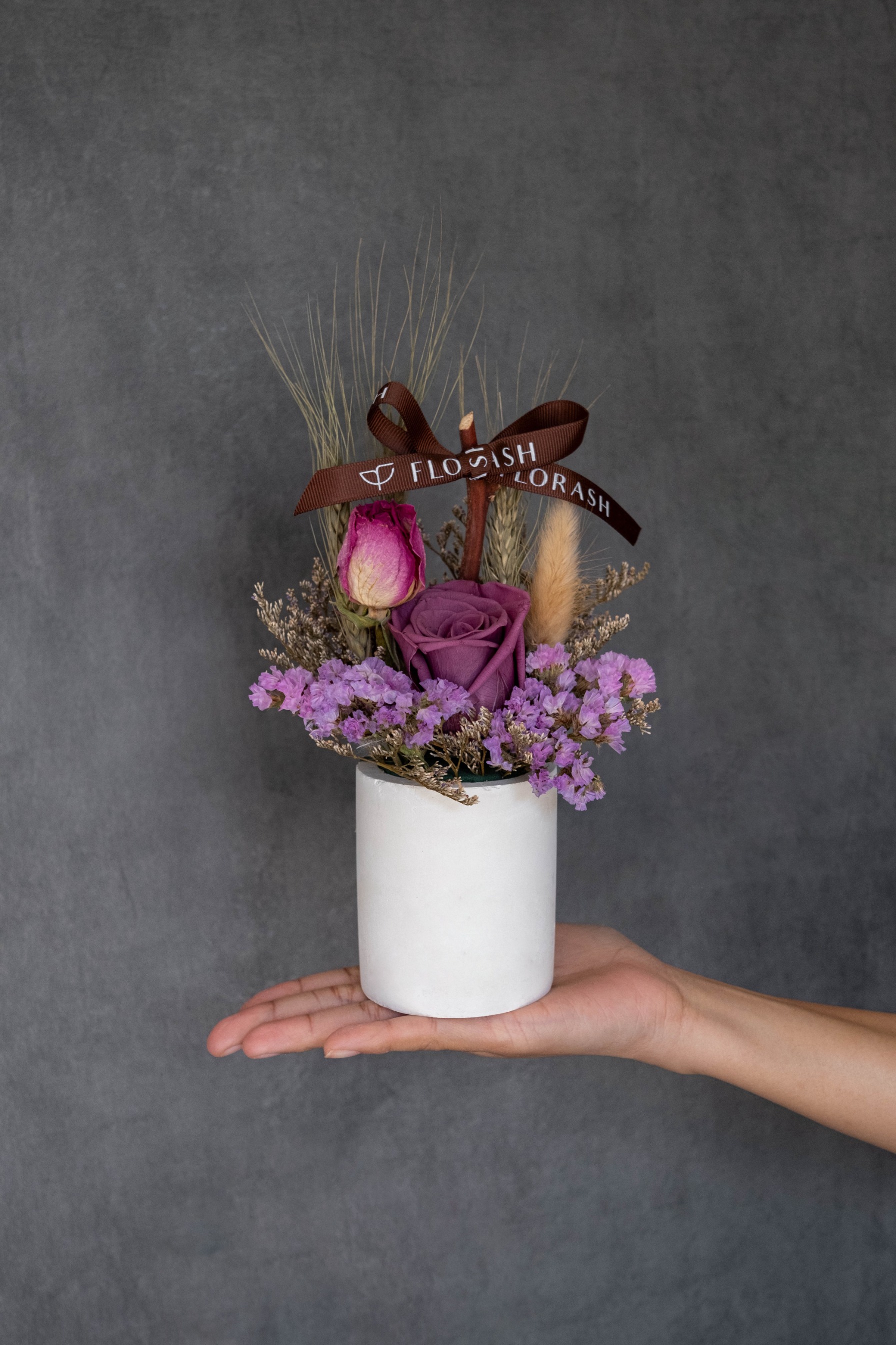 Florash - Florist Bandung - Same Day Delivery - Rose Statice Vase Small