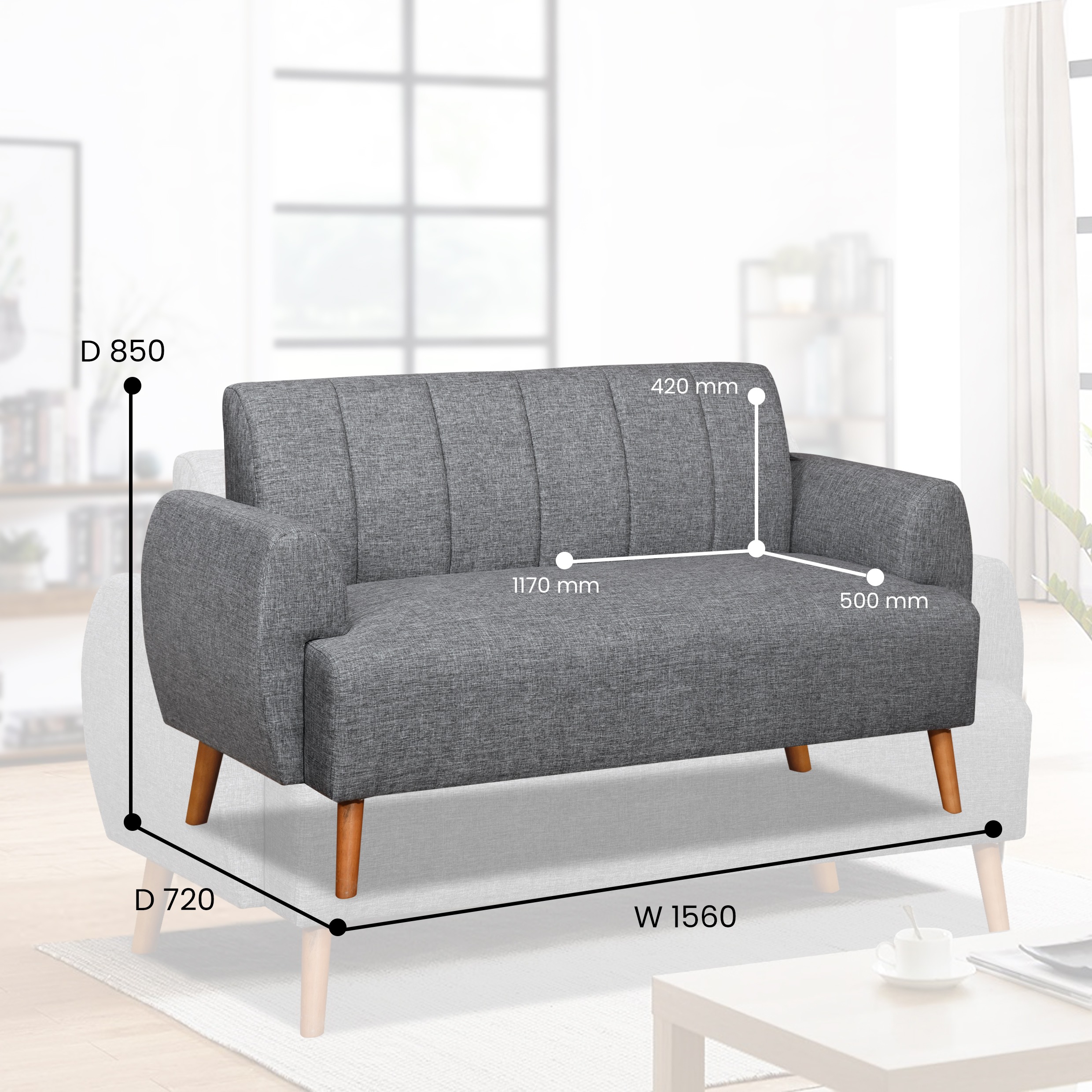 Toko Furniture Online & Offline Termurah se-Indonesia Gratis Perakitan - Sofa 2 Seater Jane ...