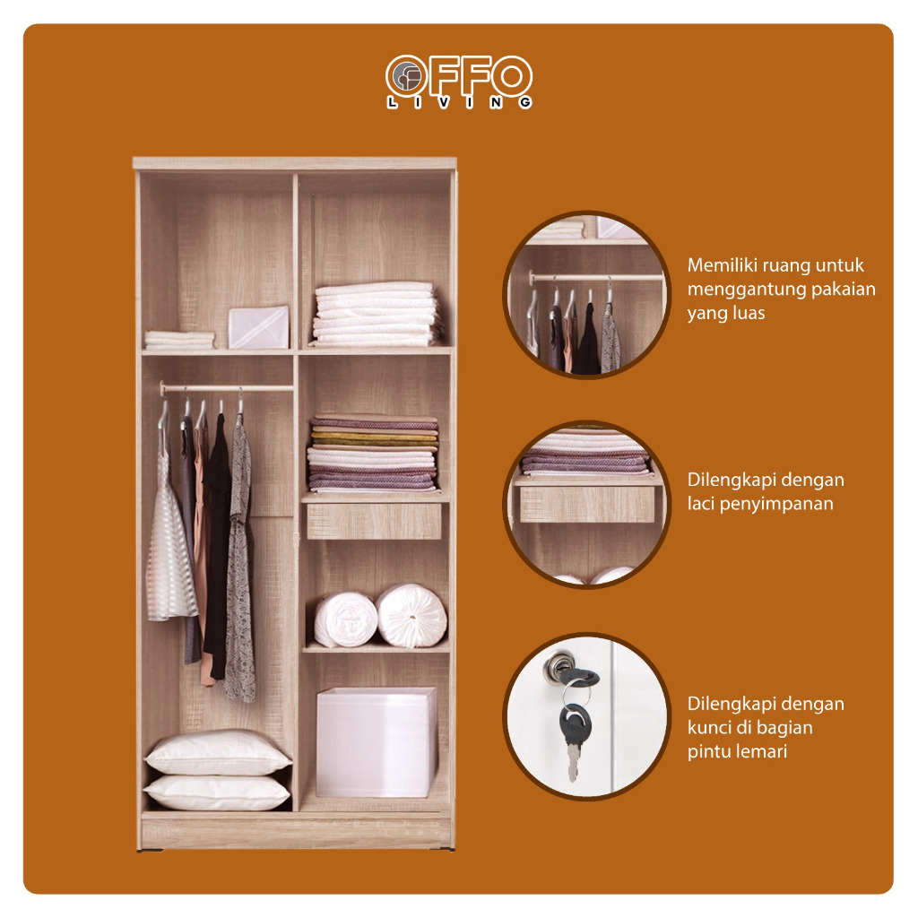 Lemari Pakaian 2 Pintu LPS - Promo Live - Toko Furniture Online ...