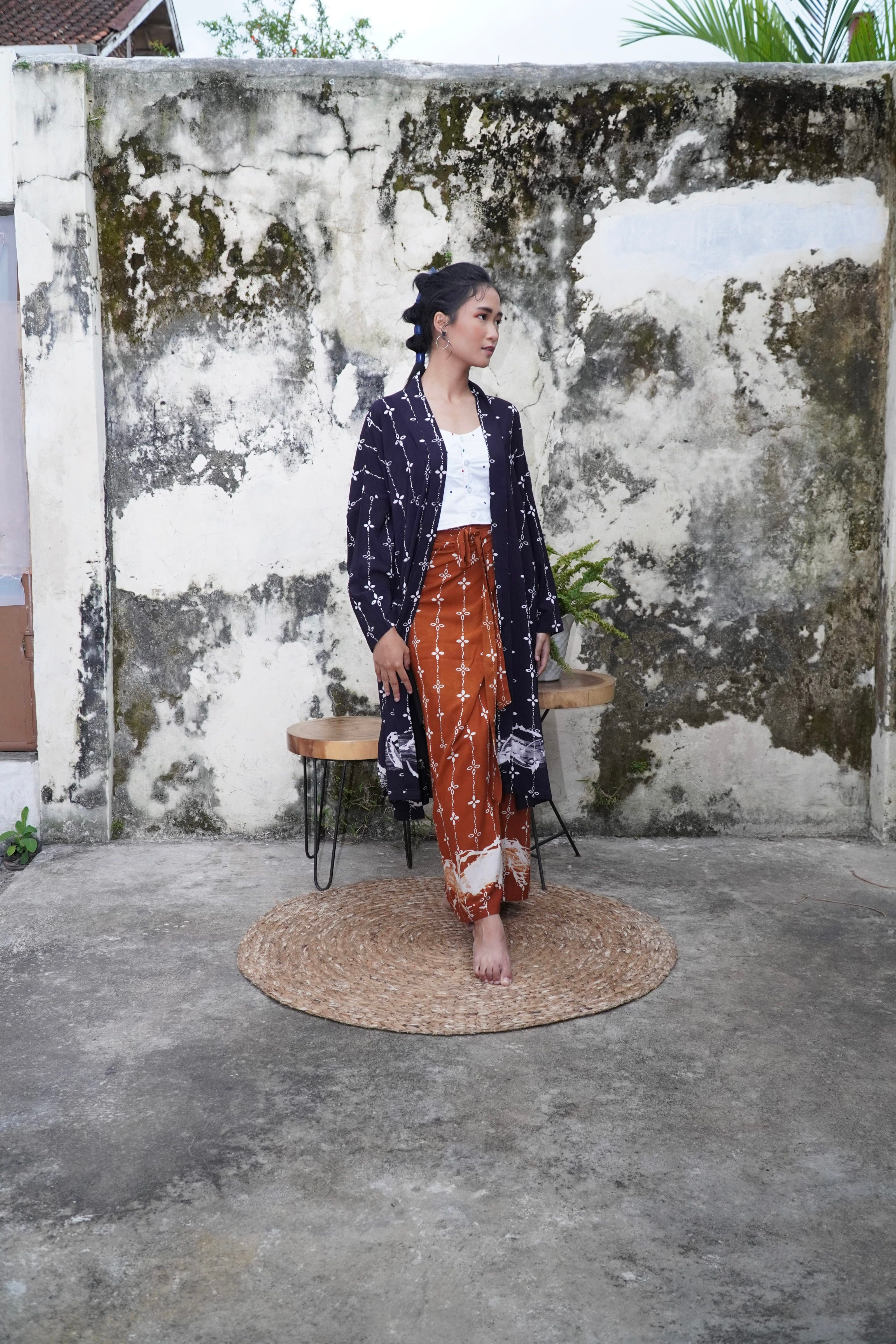 BOOLAO Studio - BOOLAO Kumeli Wrap Skirt Coklat (Rok Lilit Ikat Batik ...
