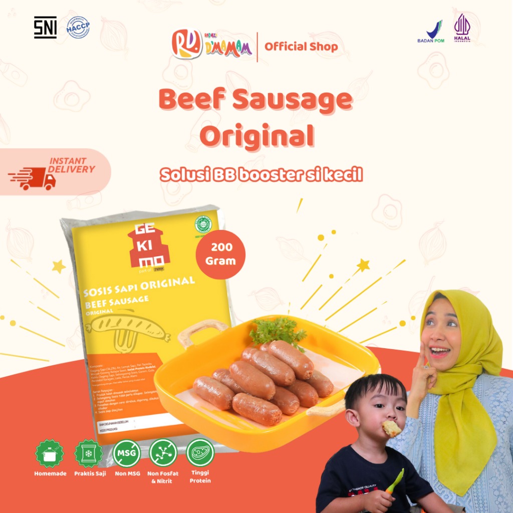 Homemade Nugget for Kids - Beef Sausage Original (Sosis Sapi)
