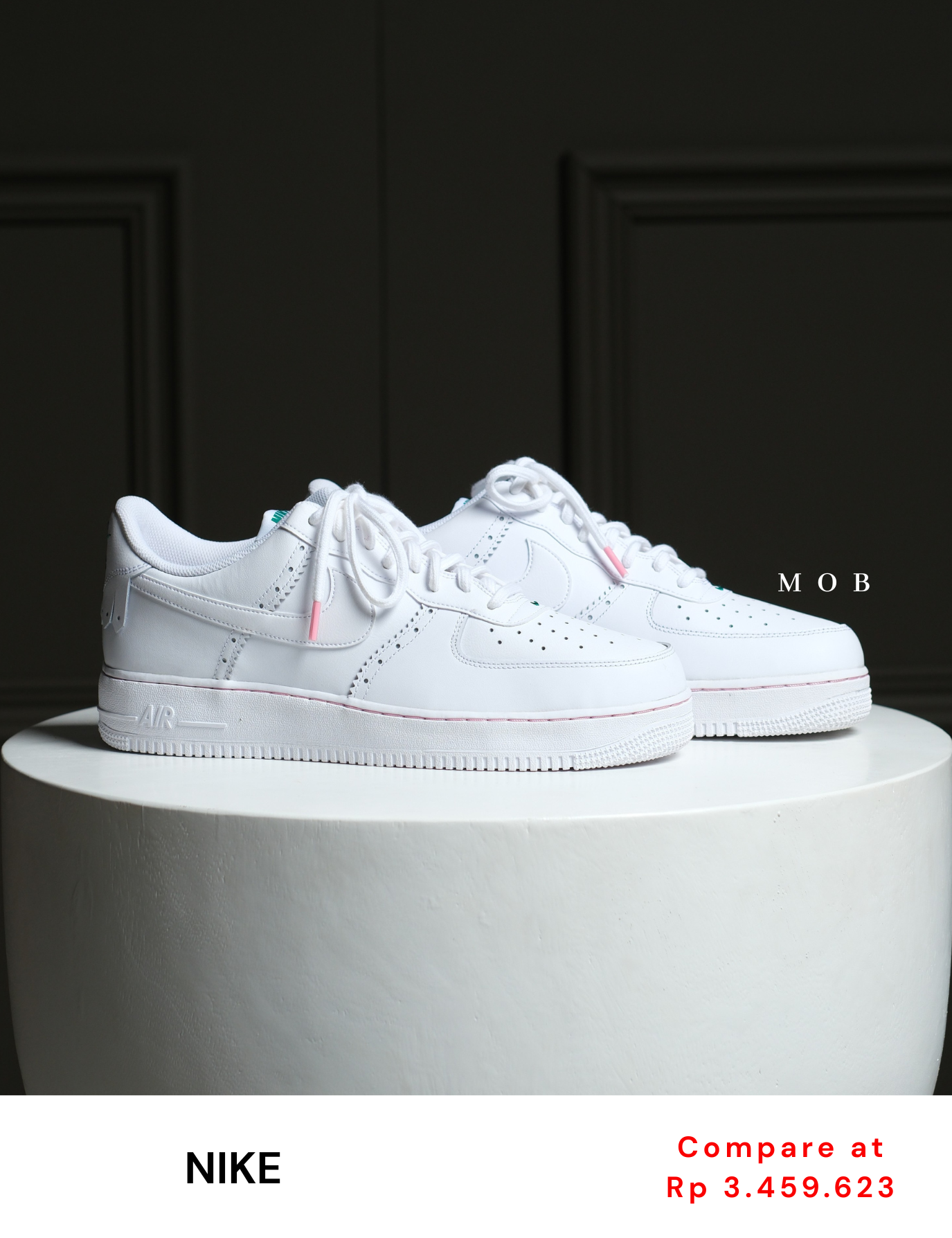 MOB - NKSSH03028 Air Force 1'07 LV8 Shoes White Soft Pink (46 ONLY)