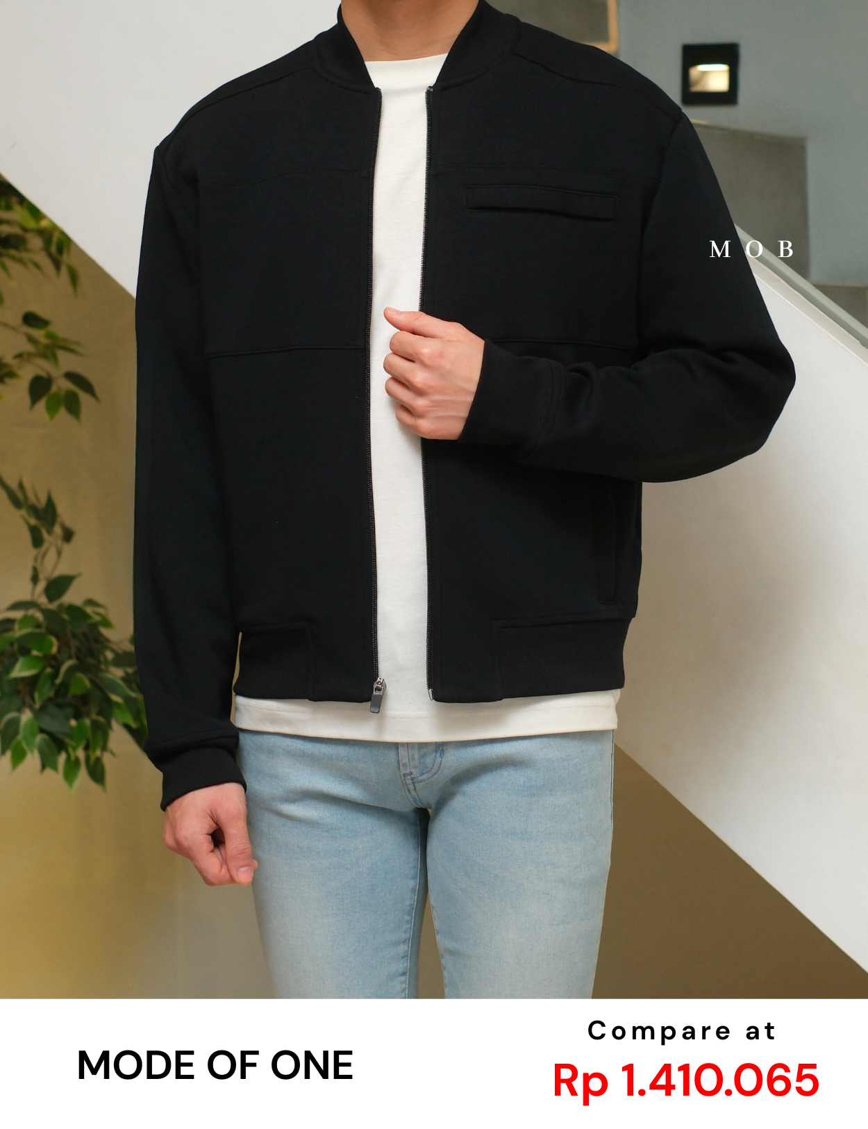 MOB - MODJ01002 Modern Pocket Bomber Jacket Black
