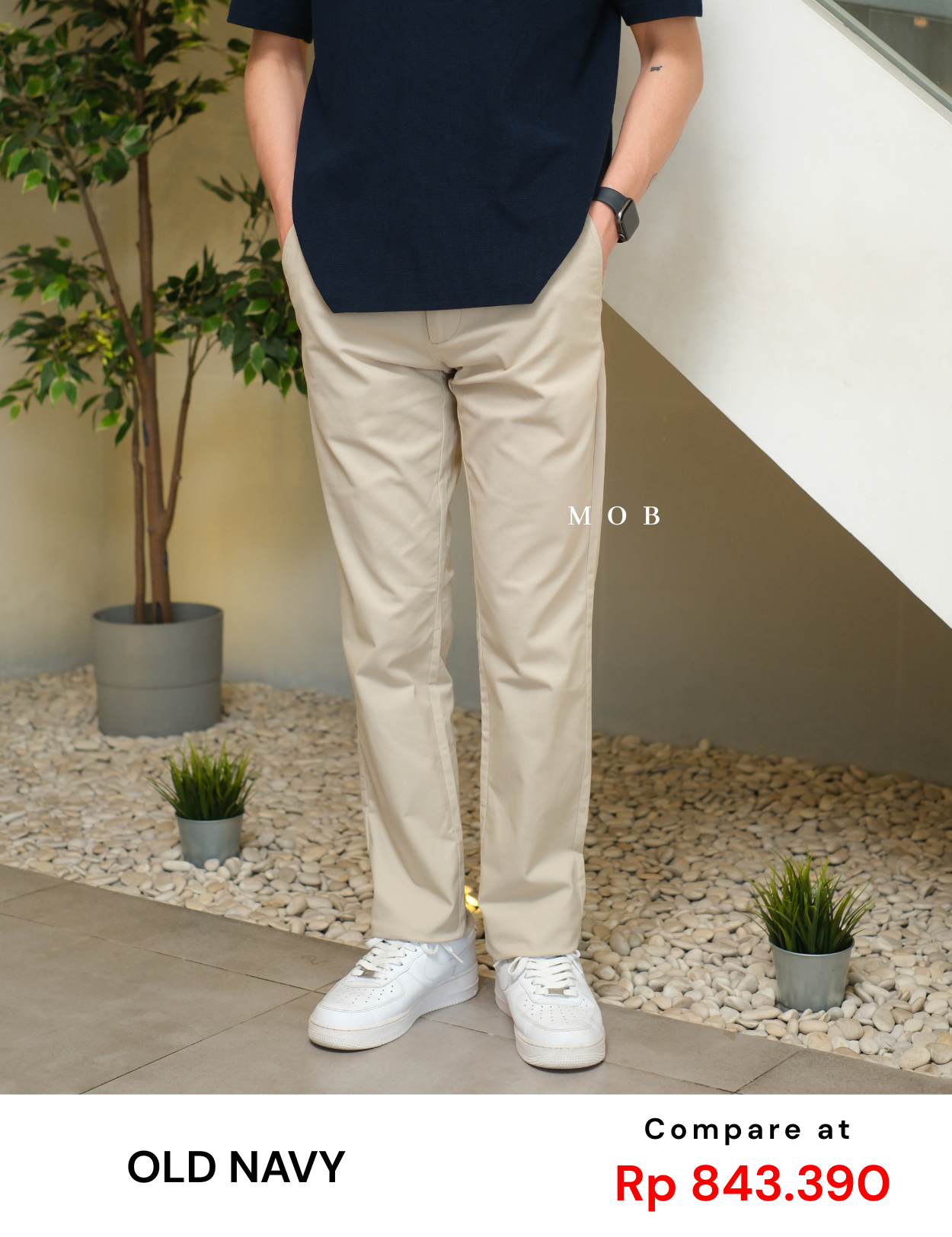 ONPT4401E Ultimate Slim Built In Flex Chino Pants Light Beige - MOB