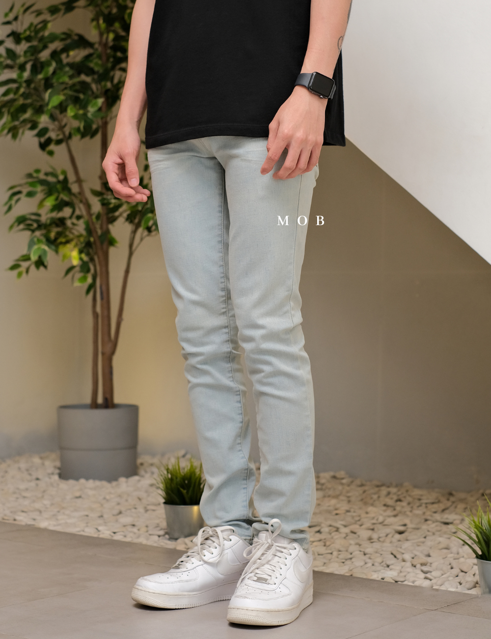 MOB - PCSPT01001C LIGHT BLUE Stacked Skinny Jeans