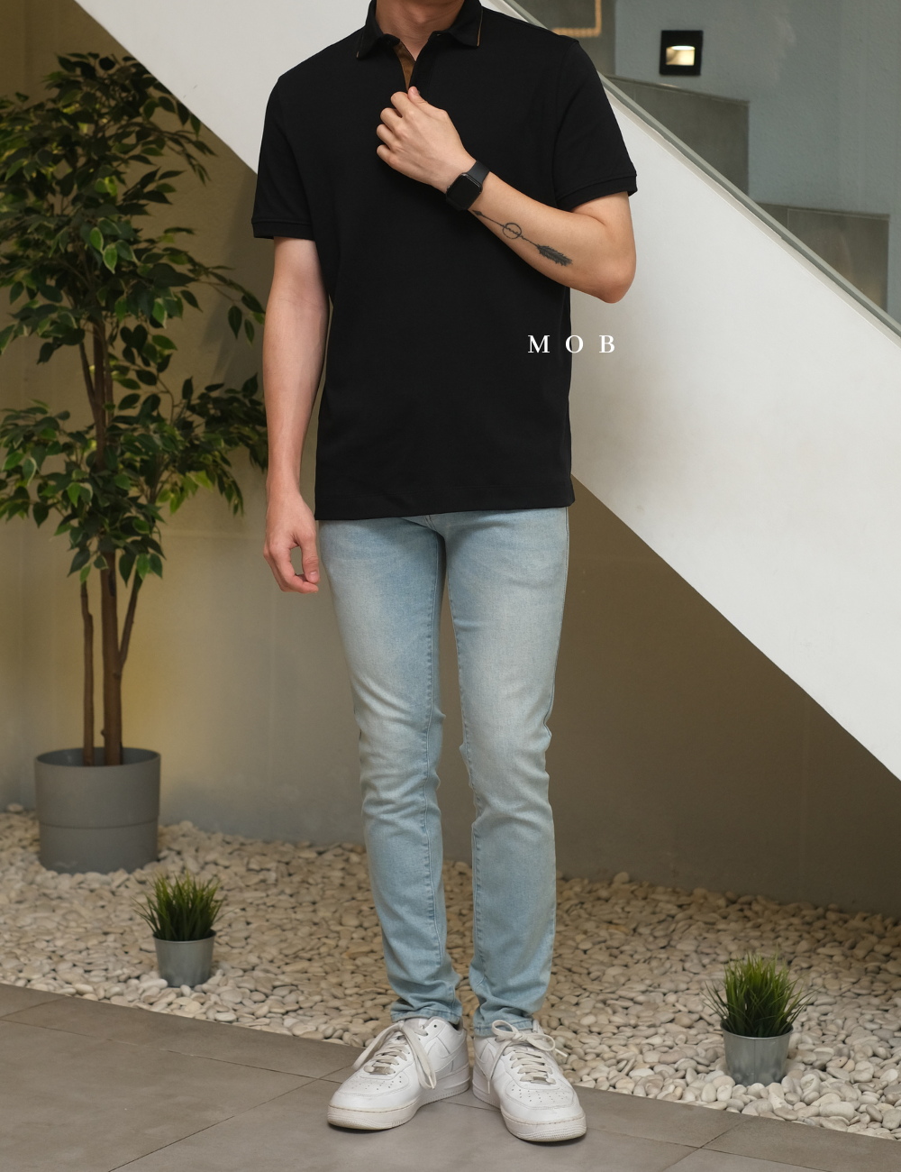 MOB - ARKPSS01001 Gentle Polo Shirt Obsidian Black