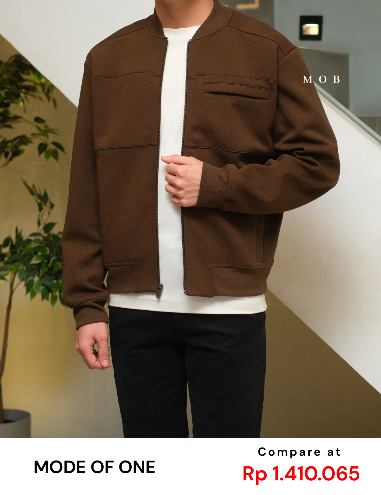 MOB - MODJ01004 Modern Pocket Bomber Jacket Brown
