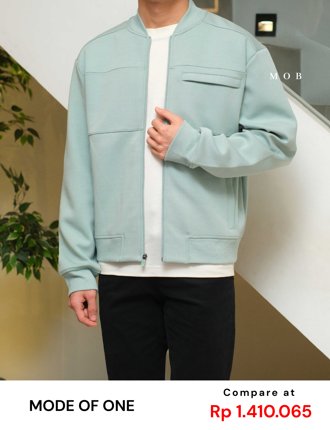 MOB - MODJ01005 Modern Pocket Bomber Jacket Mint