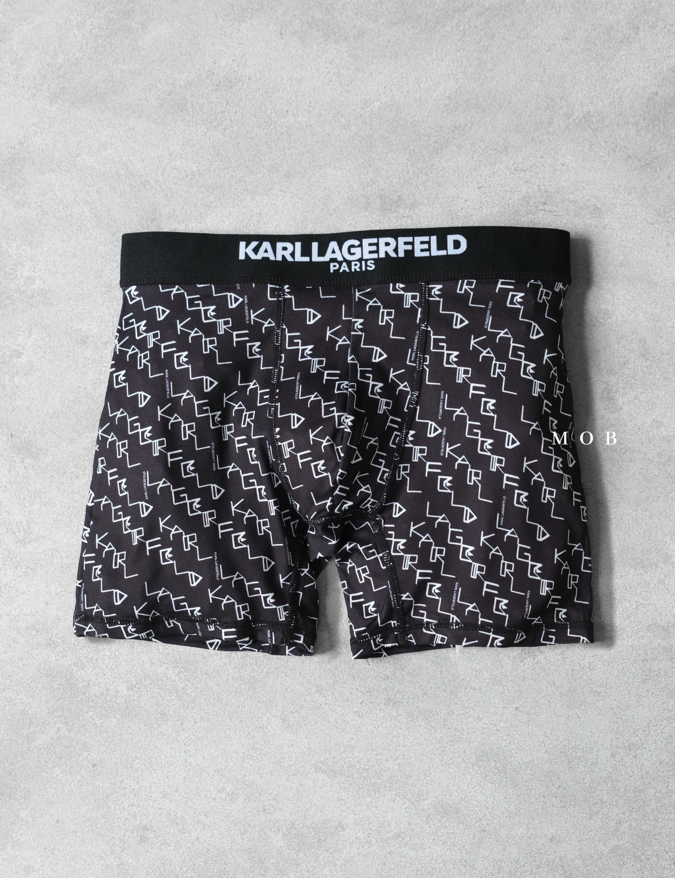 MOB - KRLB01002 Karl Diagonal Script Boxer Black