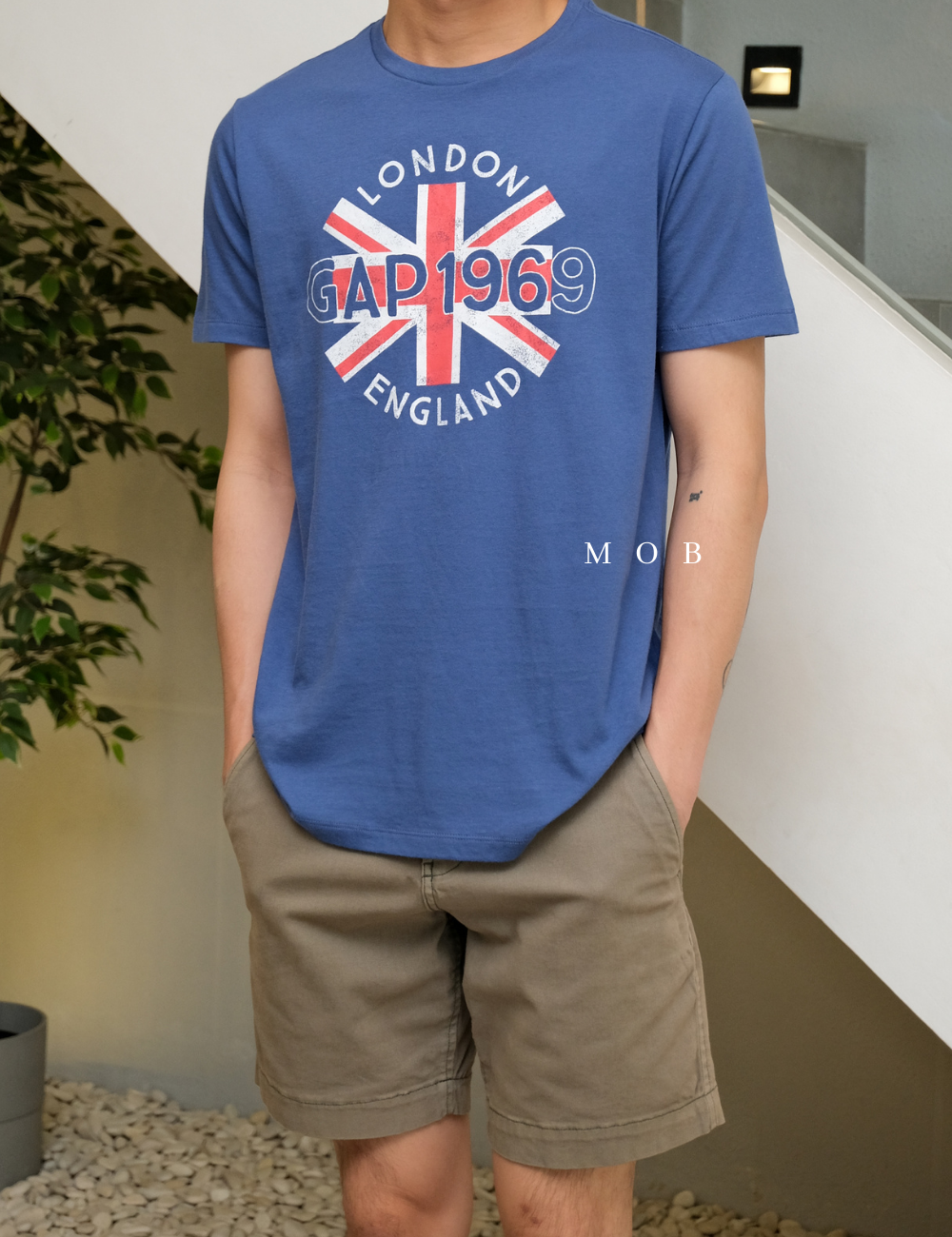 MOB - GPSST1203 Graphic England Flag Logo SS Tee Blue