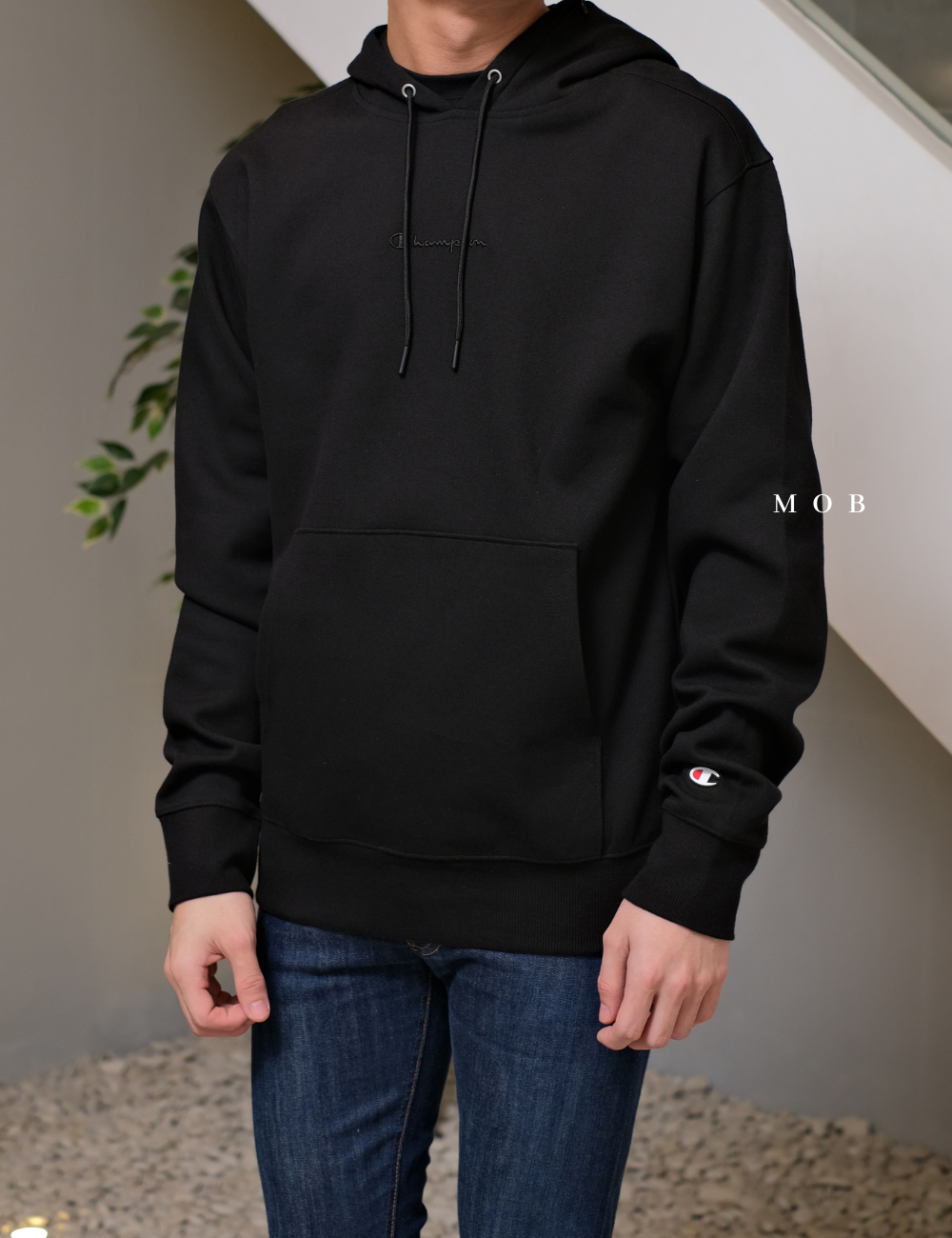 MOB - CHMPHOD1706A Tech Weave Flex Hoodie Black