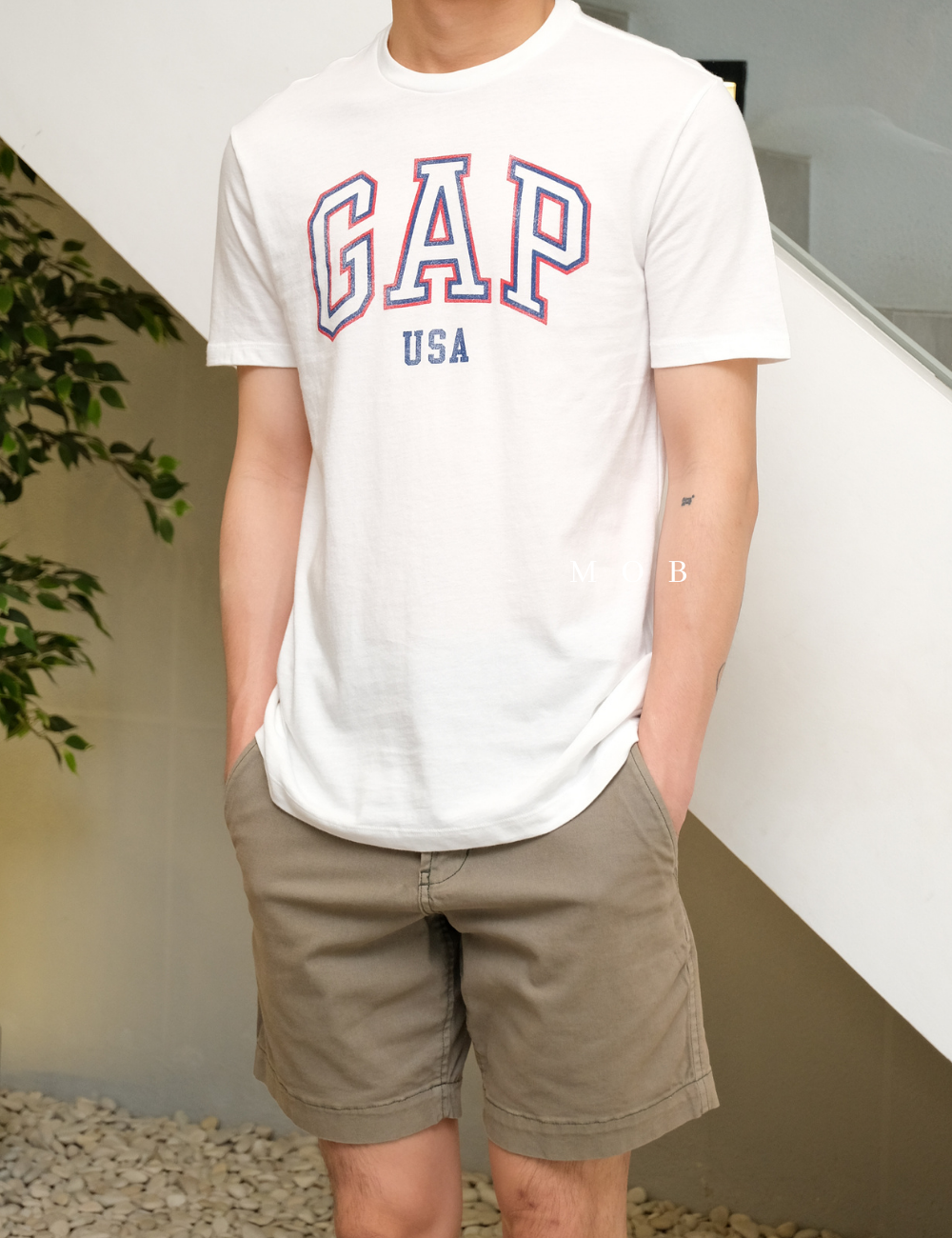 MOB - GPSST1204A GAP USA Logo SS Tee White