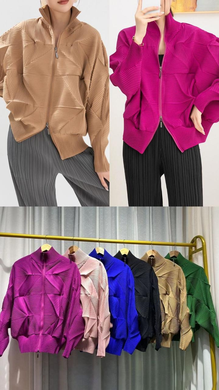 Pleated and Beyond | Sculpting Style with Every Fold - Origami Zip Jacket