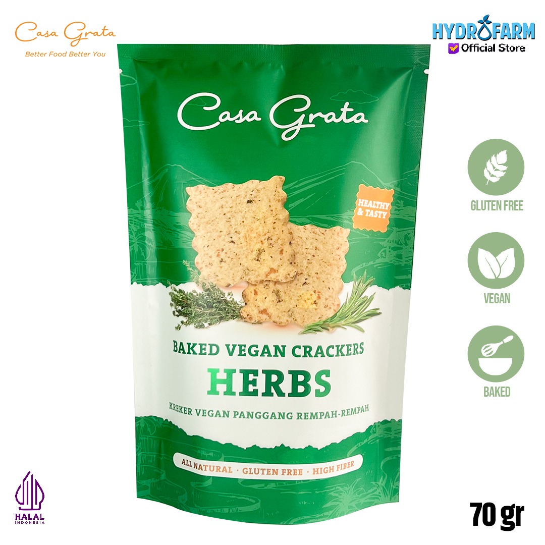 Hydrofarm Official Website - Baked Vegan Crackers - Herbs (CASA GRATA)