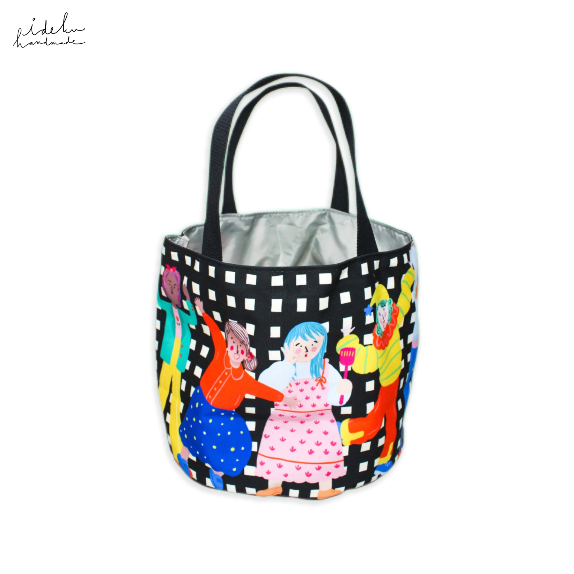 Tas Sayur Fancy Faces Black - IDEKU HANDMADE