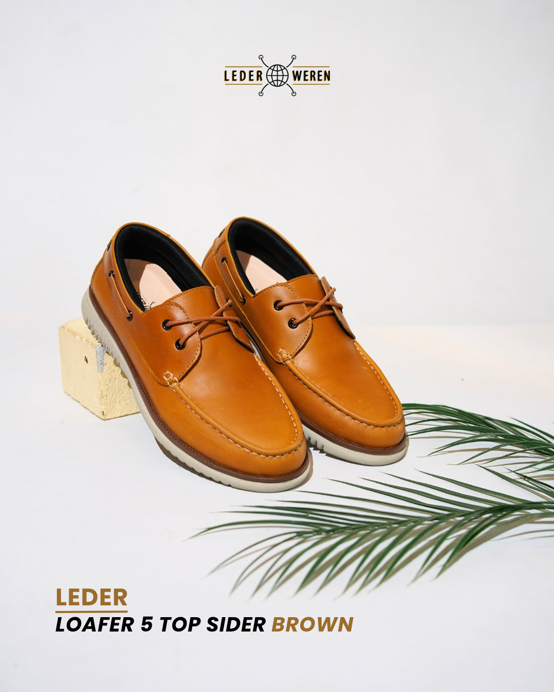 Lederweren Official Website - Leder Loafer 5 Top Sider Tan - Sepatu ...