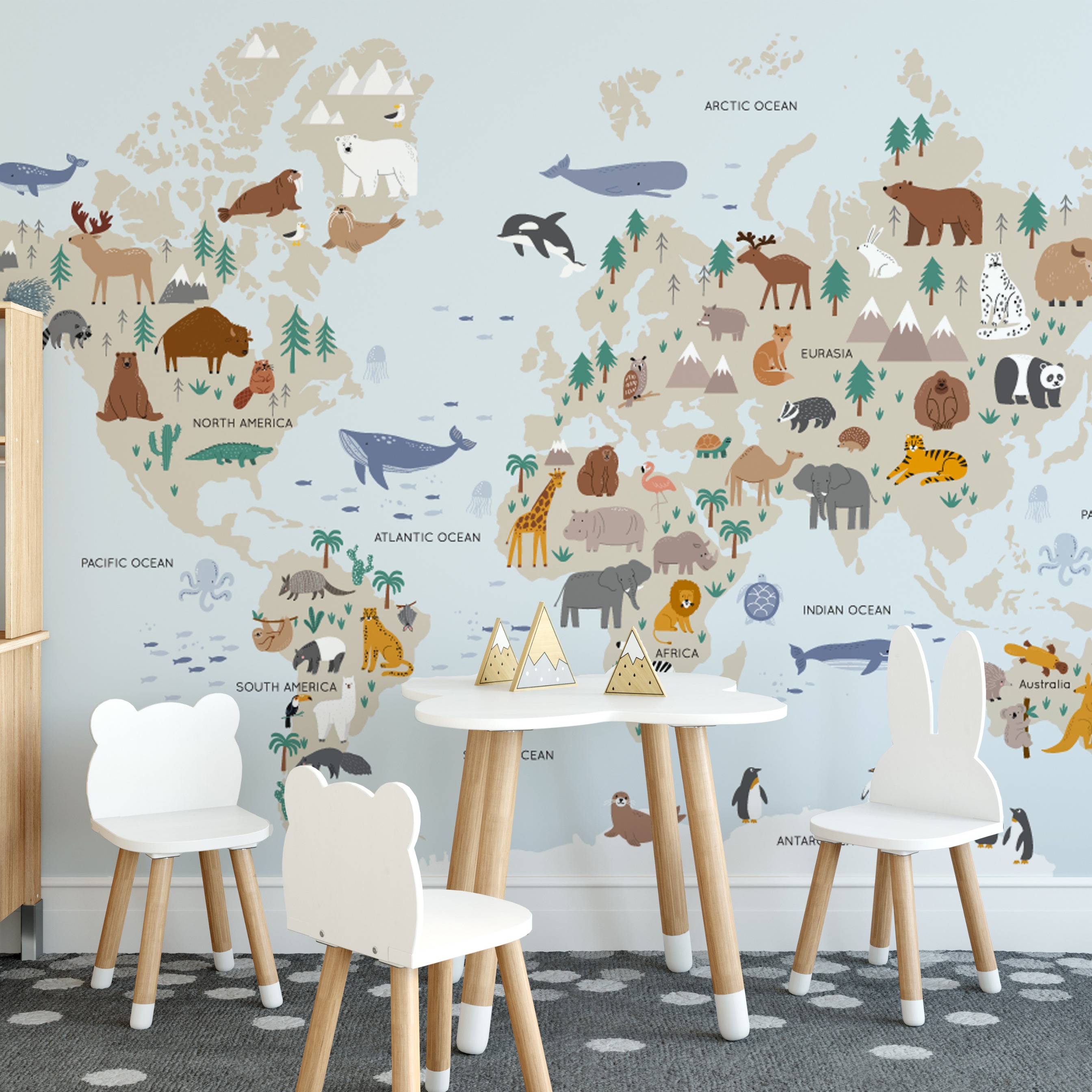 Kaja Walls Official Website - Country Animals Map Wallpaper