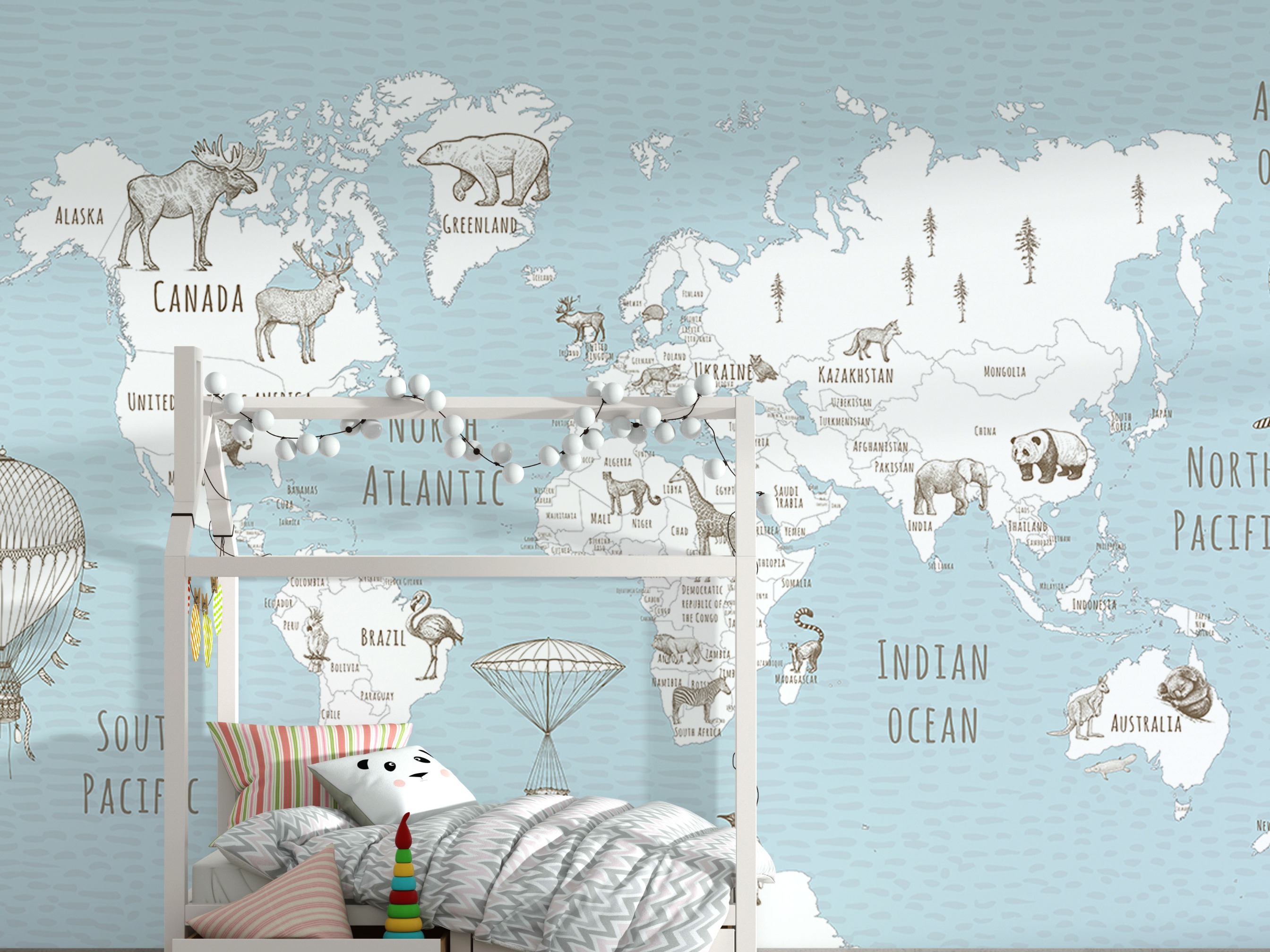 Kaja Walls Official Website - Ocean Pastel Map Wallpaper