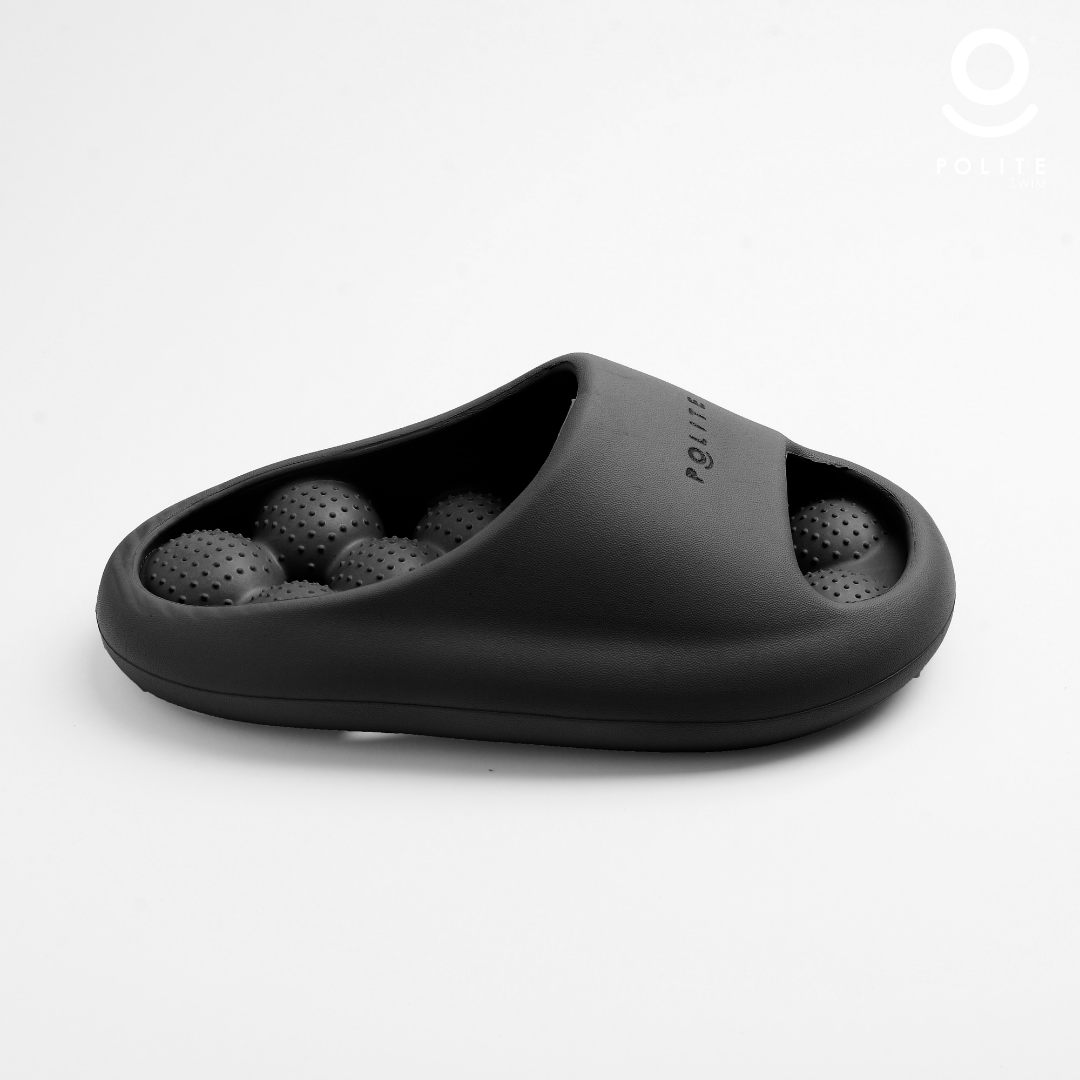 BUBBLE SLIDES BLACK - POLITE swim